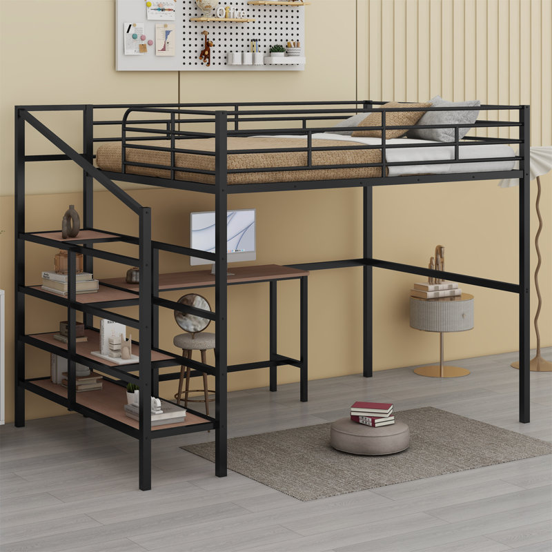 Loft bed with desk wayfair store